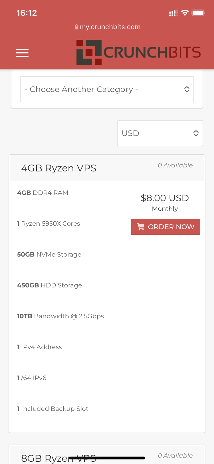 【出】原价出crunchbits的ryzen 5950x vps